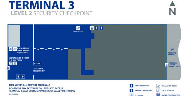 Terminal 3 map Sky Harbor Airport Phoenix PHX Arizona